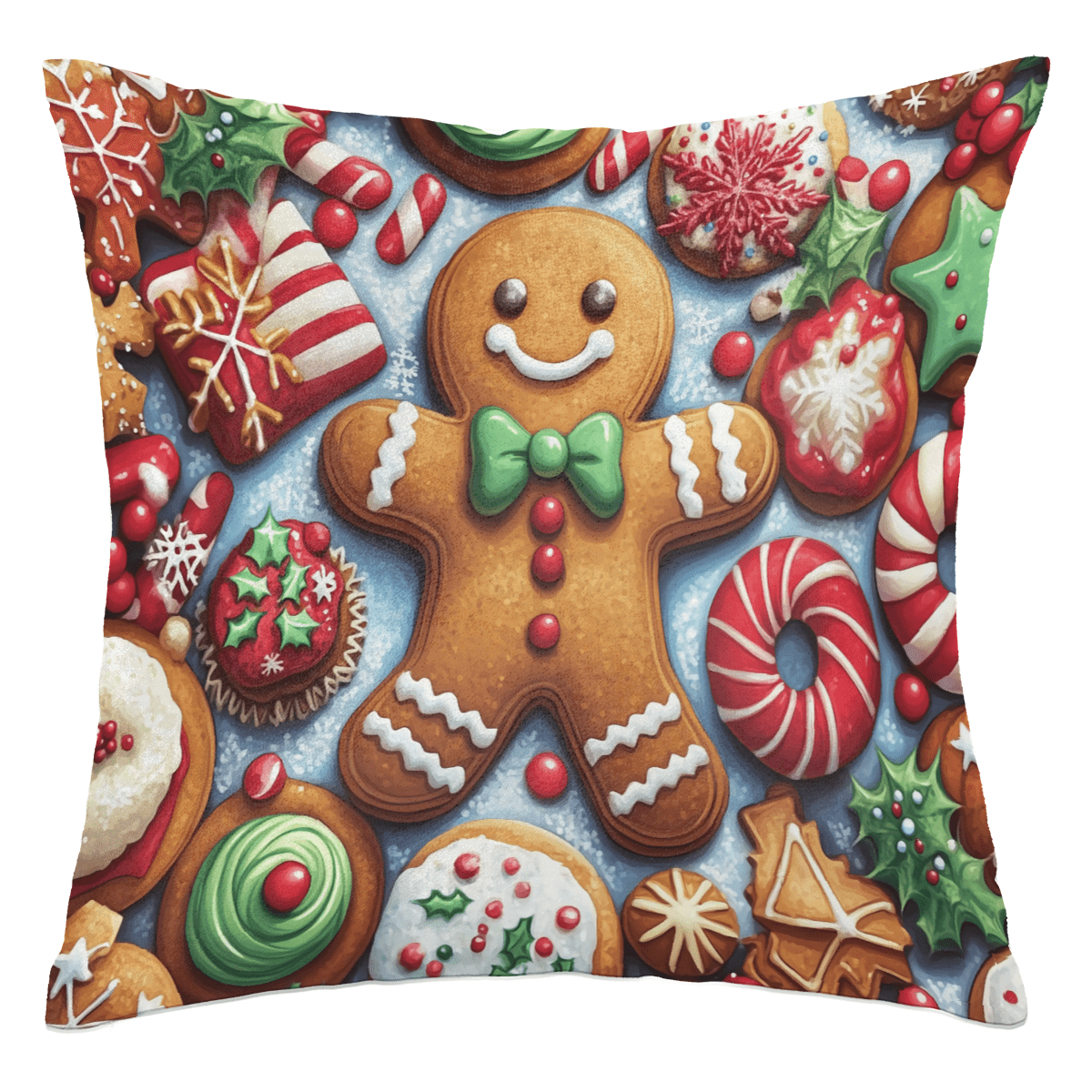 ADECORIVY Christmas Gingerbread Throw Pillow Cover 20x20 Inch for ...