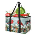 ADECORIVY Christmas Red Bird Reusable Grocery Bags, Foldable Reusable ...