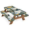 ADECORIVY Cockatoo Parrot Flowers Bird Picnic Table Cover with Bench ...