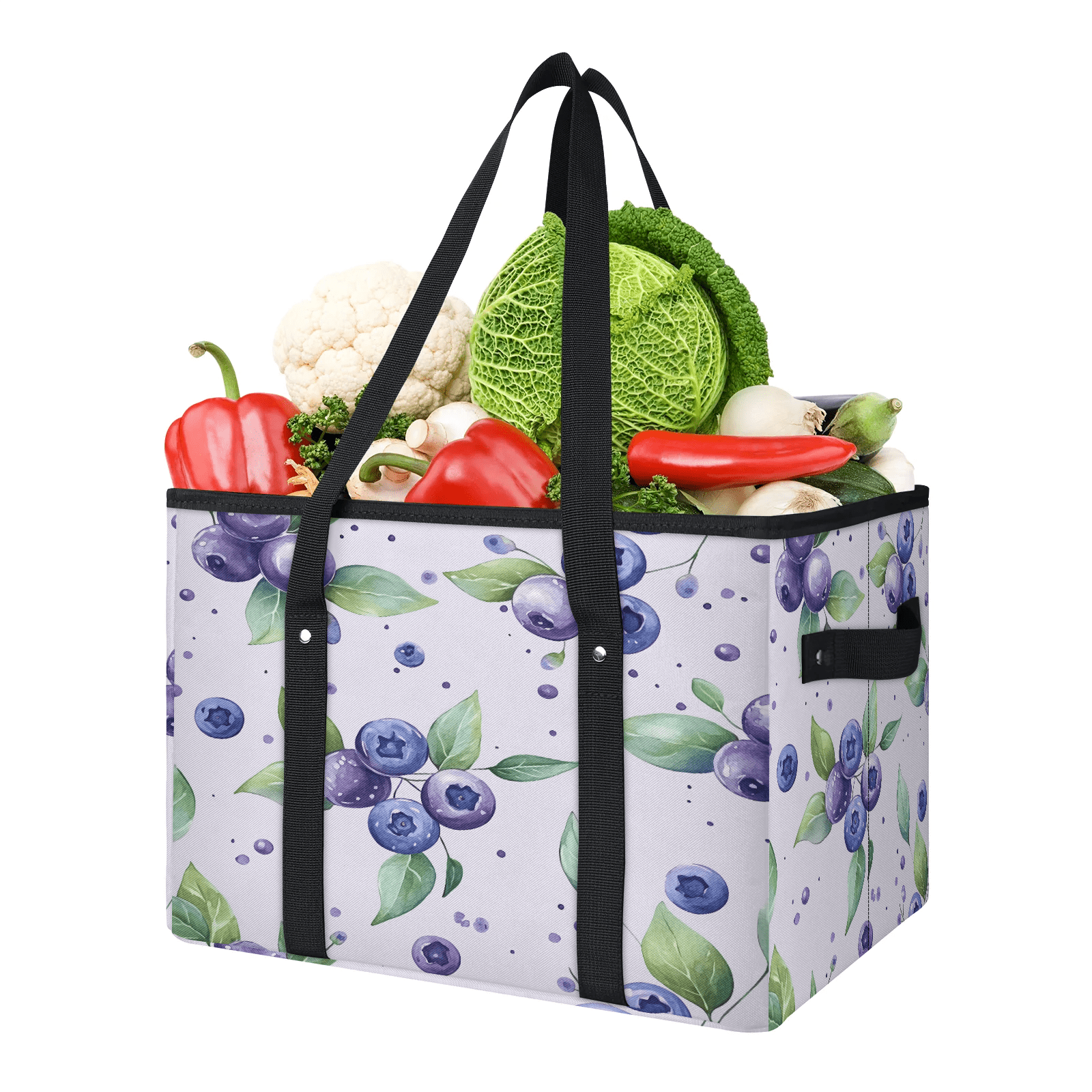 ADECORIVY Cute Blueberries Reusable Grocery Bags, Foldable Reusable ...