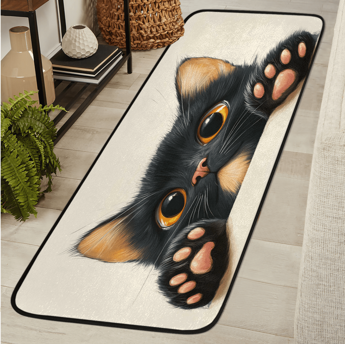 ADECORIVY Cute Cat Washable 2x6 Kitchen Runner Rug Hallway Runner Rug ...