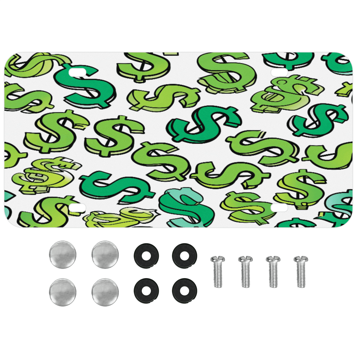 ADECORIVY Cute Dollar Sign License Plate, Aluminum Decorative Novelty ...