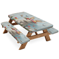 ADECORIVY Cute Easter Bunny Picnic Table Cover with Bench Covers ...