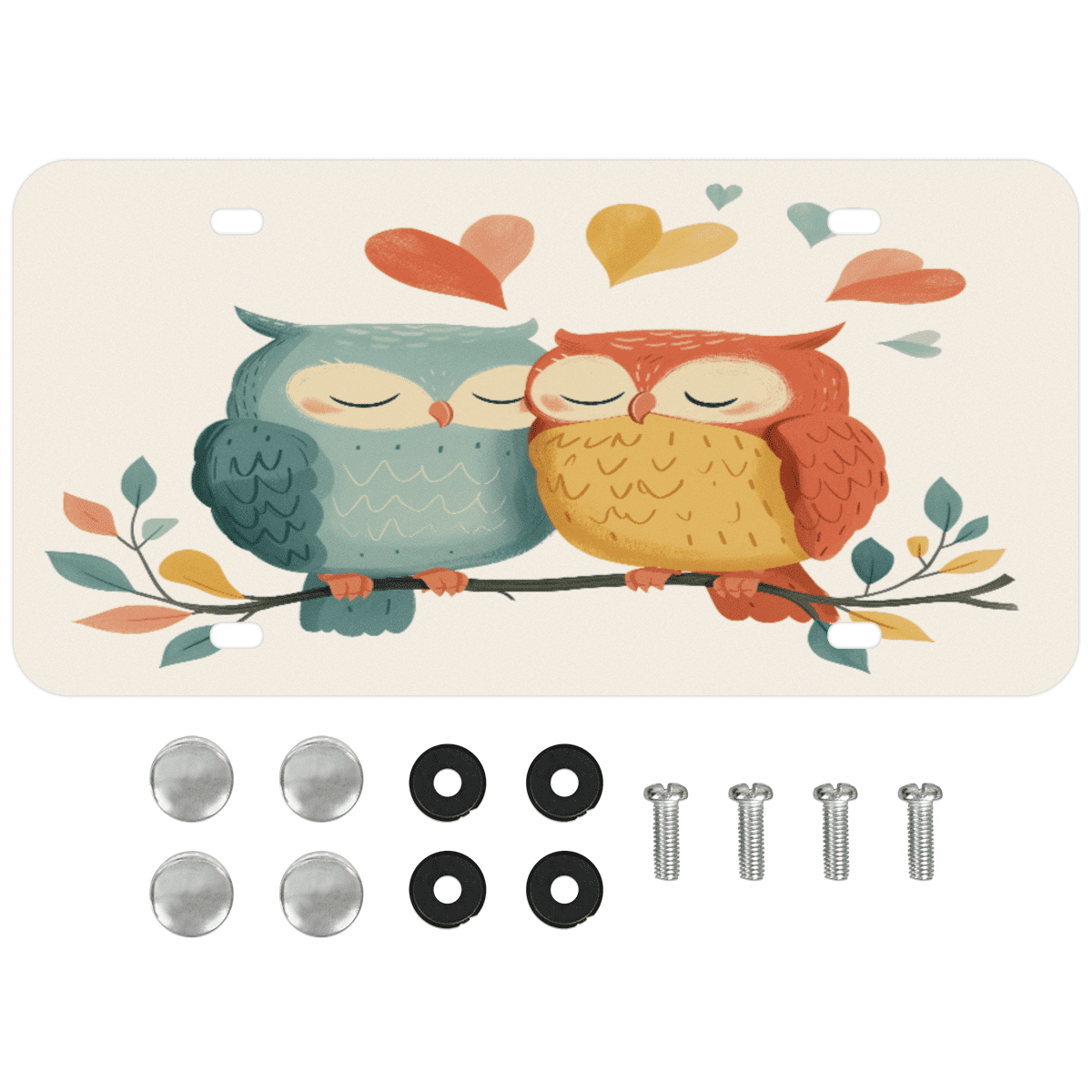 ADECORIVY Cute Owls Tree License Plate, Aluminum Decorative Novelty ...
