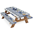 ADECORIVY Daisy Picnic Table Cover with Bench Covers, Waterproof Floral ...