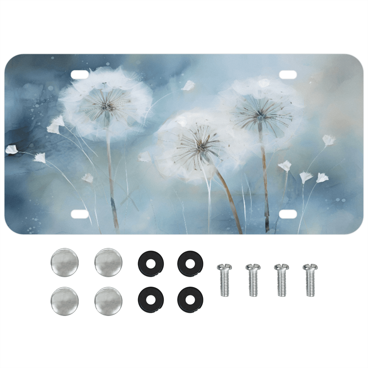 ADECORIVY Dandelion Flower License Plate, Aluminum Decorative Novelty ...