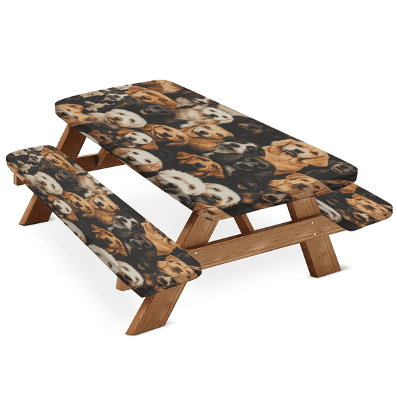 ADECORIVY Dogs Picnic Table Cover with Bench Covers, Waterproof Animal ...