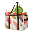 ADECORIVY Feather Colorful Reusable Grocery Bags, Foldable Shopping ...