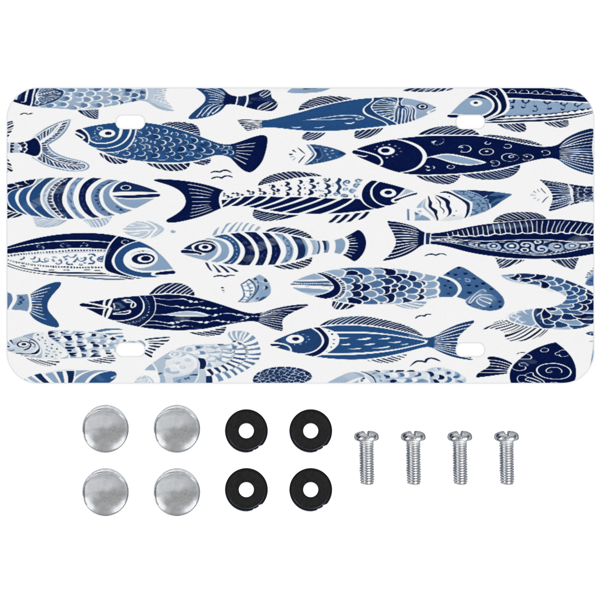 ADECORIVY Fish Sea License Plate, Aluminum Decorative Novelty Vanity ...