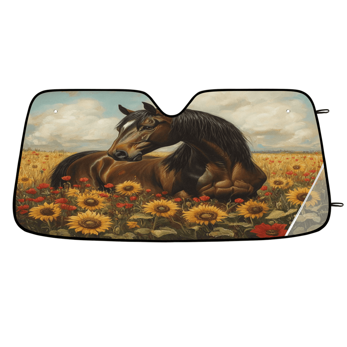 ADECORIVY Floral Horse Windshield Sun Shade Car Sunshade for Front ...