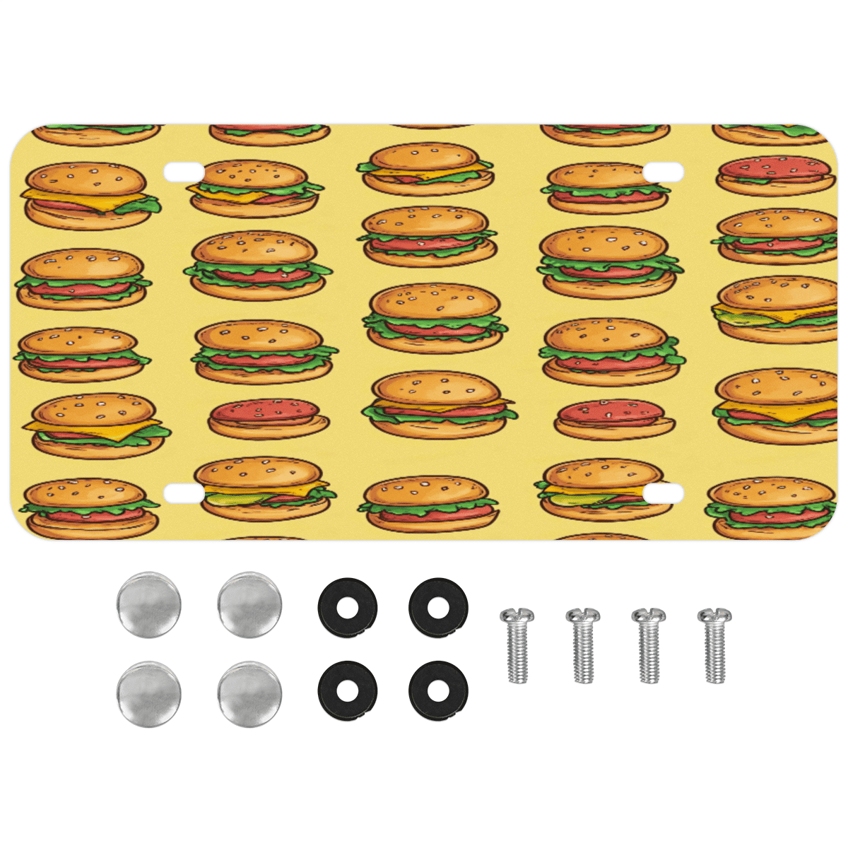 ADECORIVY Food Hamburger,fastfood Yellow License Plate, Aluminum ...