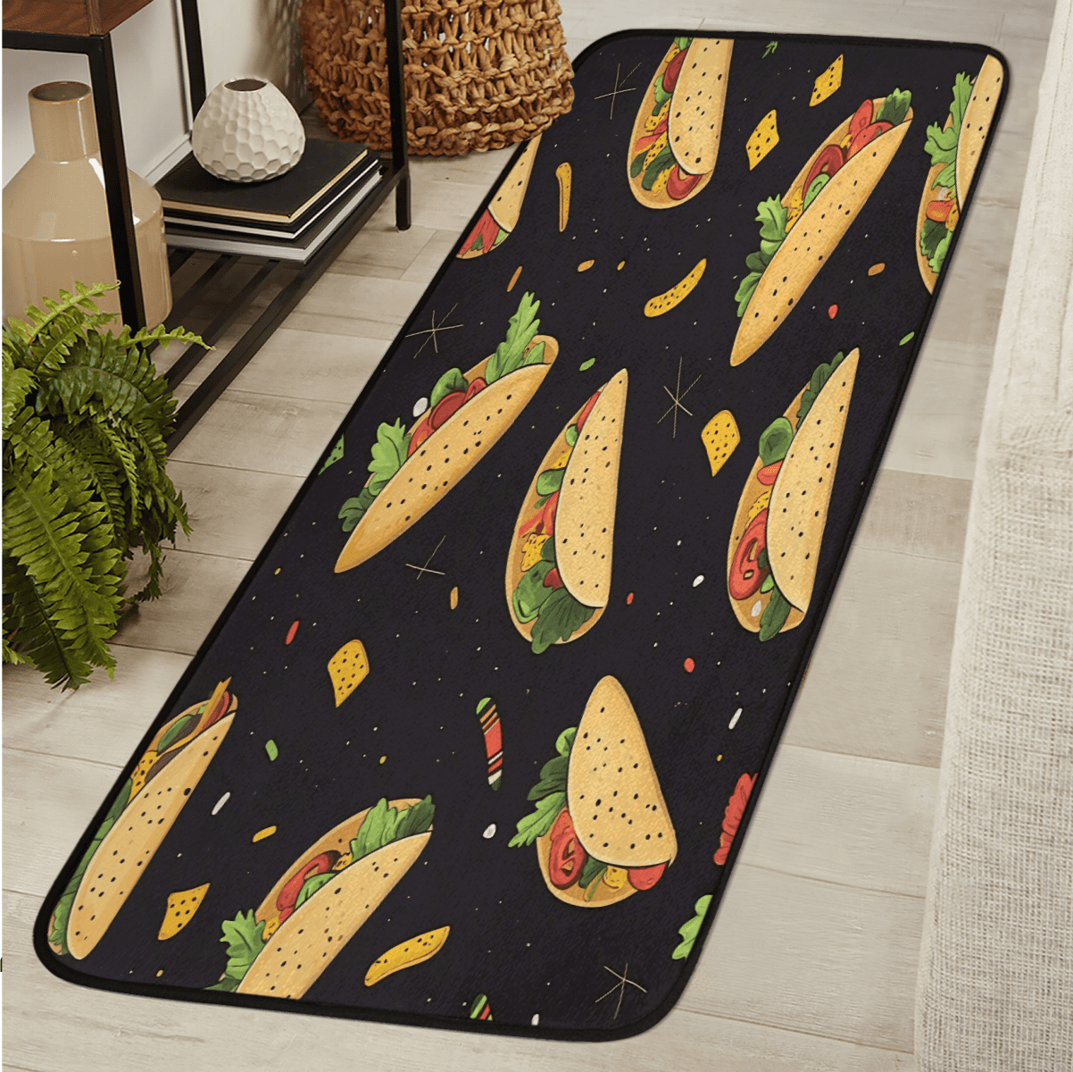 ADECORIVY Food Taco Hallway Runner Rug 2x6 Washable Kitchen Runner Non ...