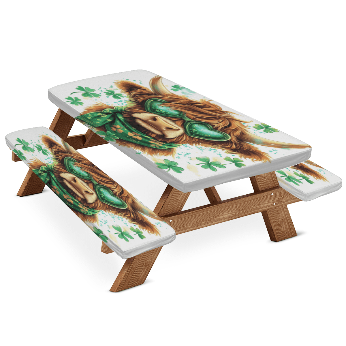 ADECORIVY Funny Highland Cow Picnic Table Cover with Bench Covers ...