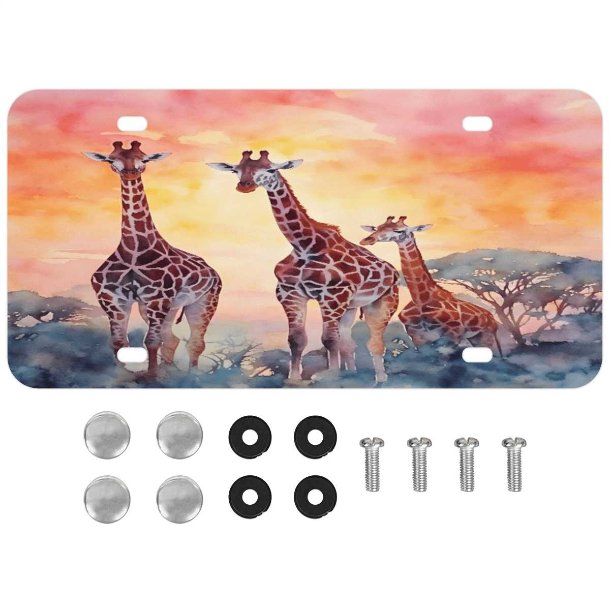 ADECORIVY Giraffe Wildlife License Plate, Aluminum Decorative Novelty ...
