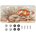 ADECORIVY Gold Fish Conch Front License Plate, Starfish Sea Shell ...