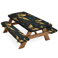ADECORIVY Golden Butterfly Picnic Table Cover with Bench Covers ...