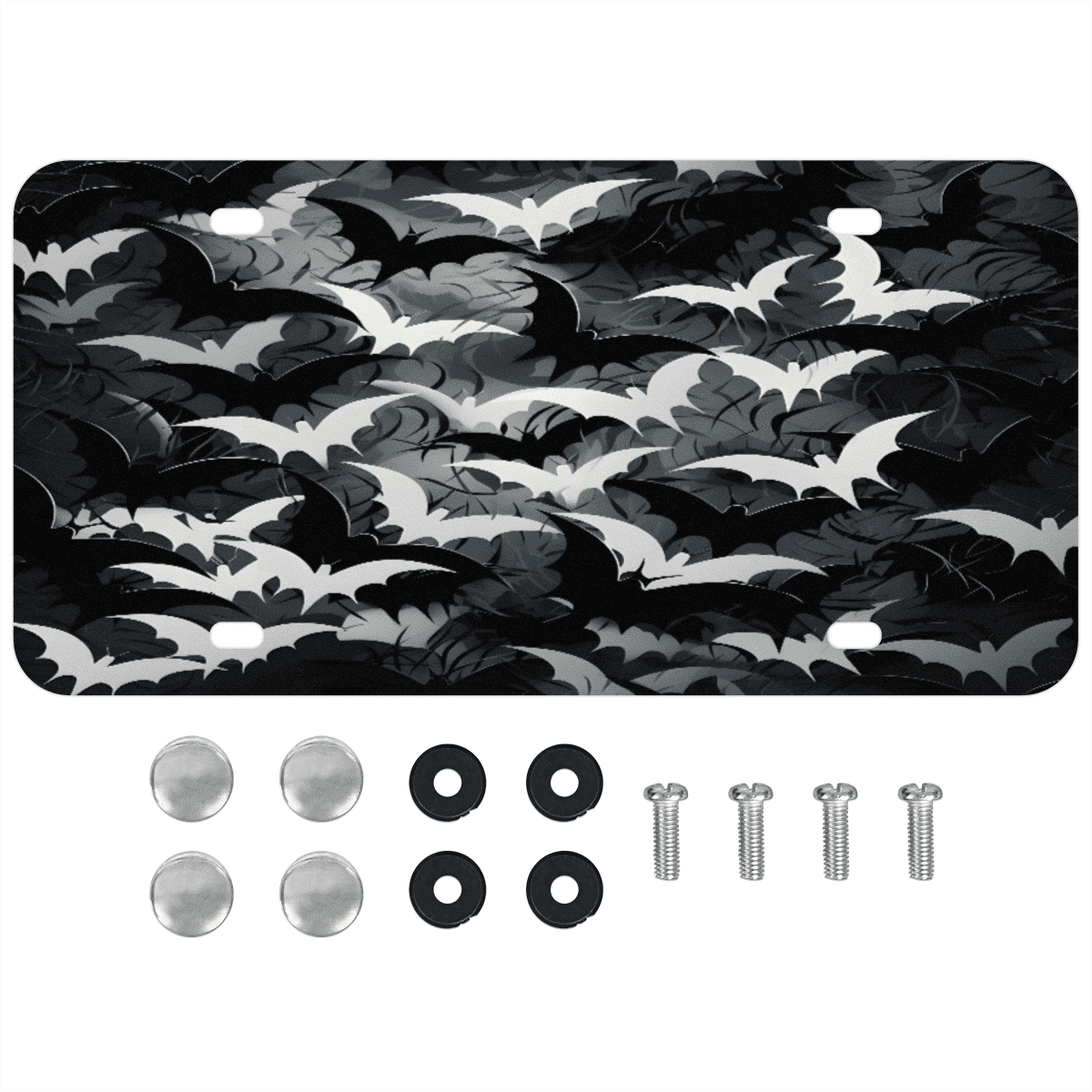ADECORIVY Gray White Bat License Plate, Aluminum Decorative Novelty ...
