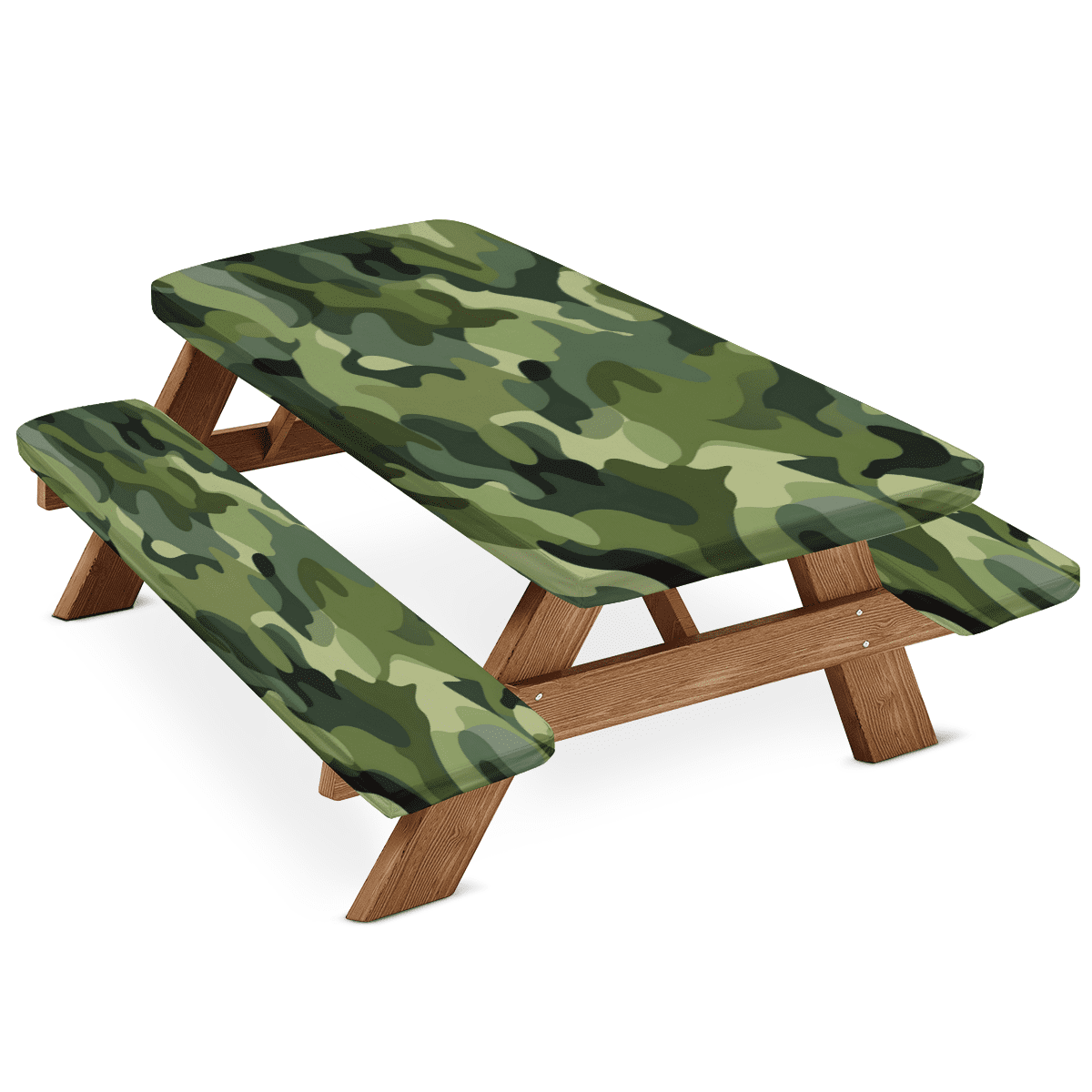 ADECORIVY Green Camo Picnic Table Cover with Bench Covers, Waterproof ...