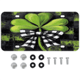 ADECORIVY Green Shamrock Bow Front License Plate, St.Patricks Day ...