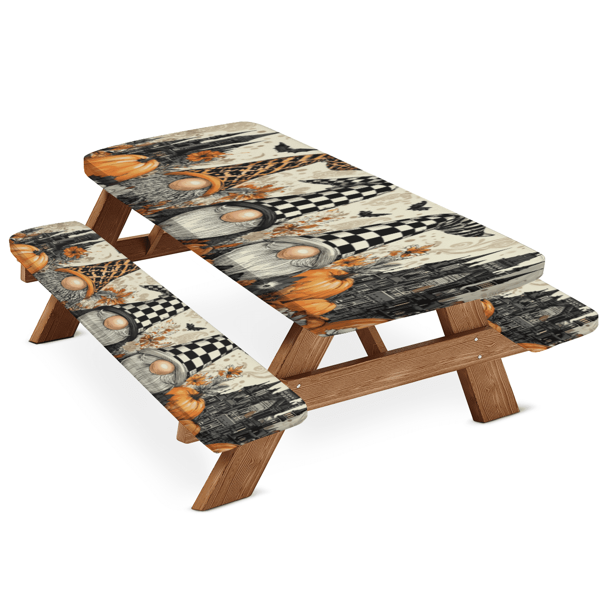 ADECORIVY Halloween Gnomes Picnic Table Cover with Bench Covers ...