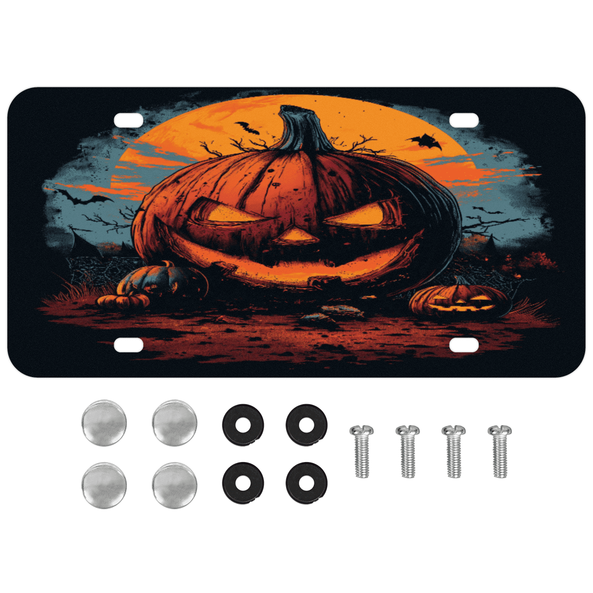 ADECORIVY Halloween Scary Pumpkin License Plate, Aluminum Decorative ...