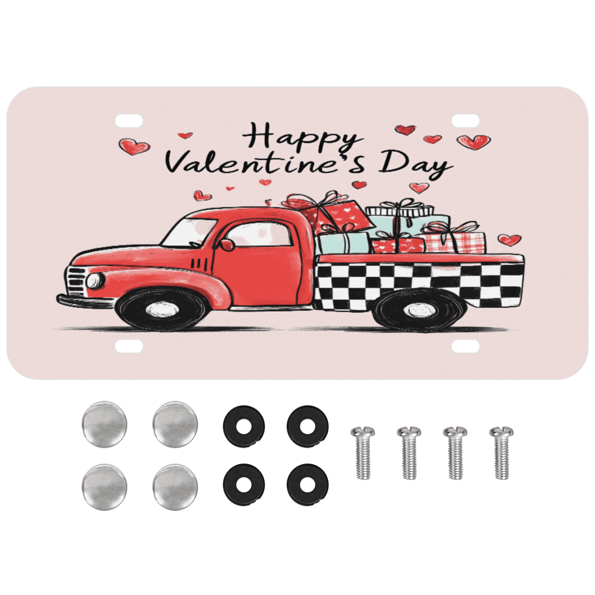 ADECORIVY Happy Valentines Day Front License Plate, Love Truck Novelty ...