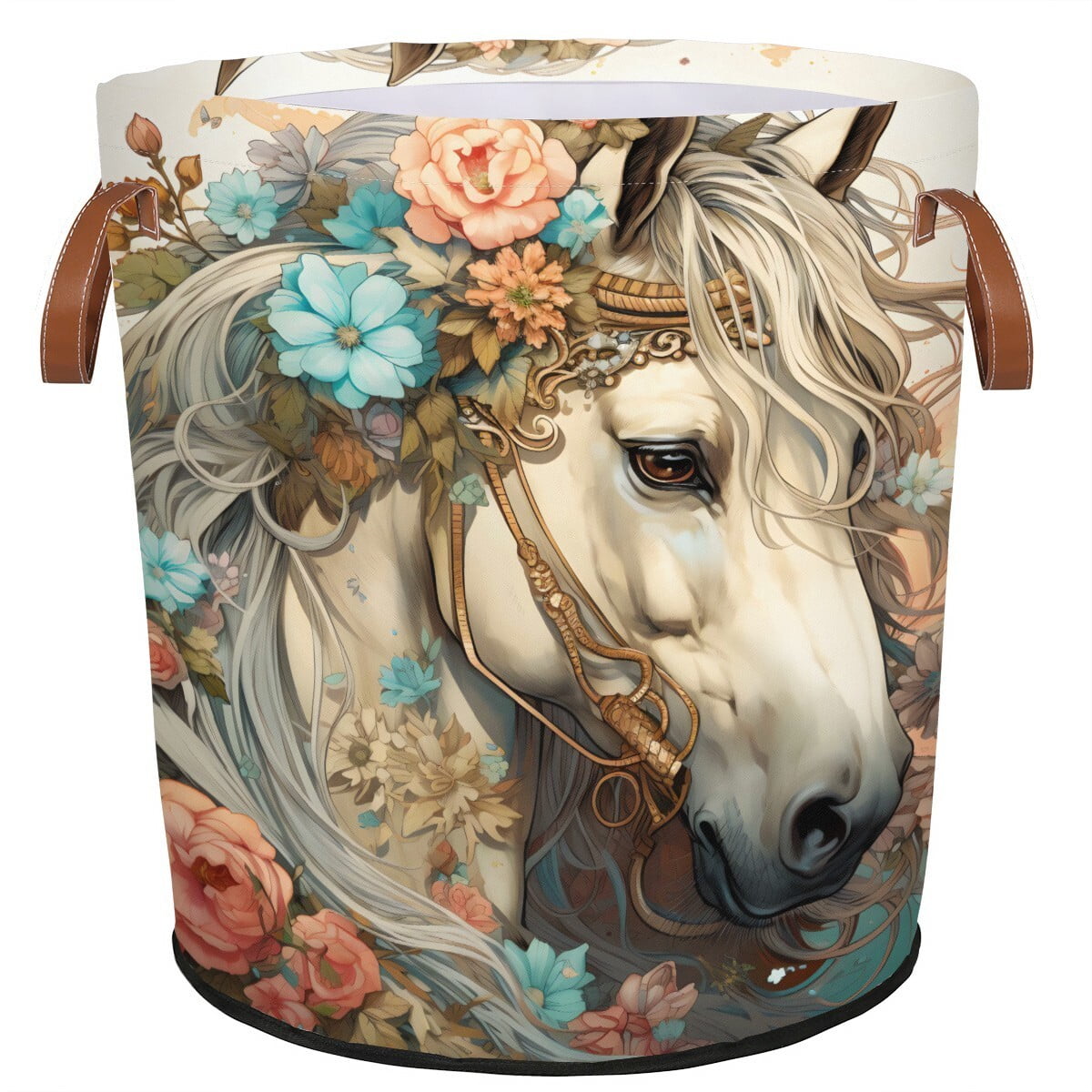 ADECORIVY Horse Laundry Basket Waterproof Collapsible Hamper With ...