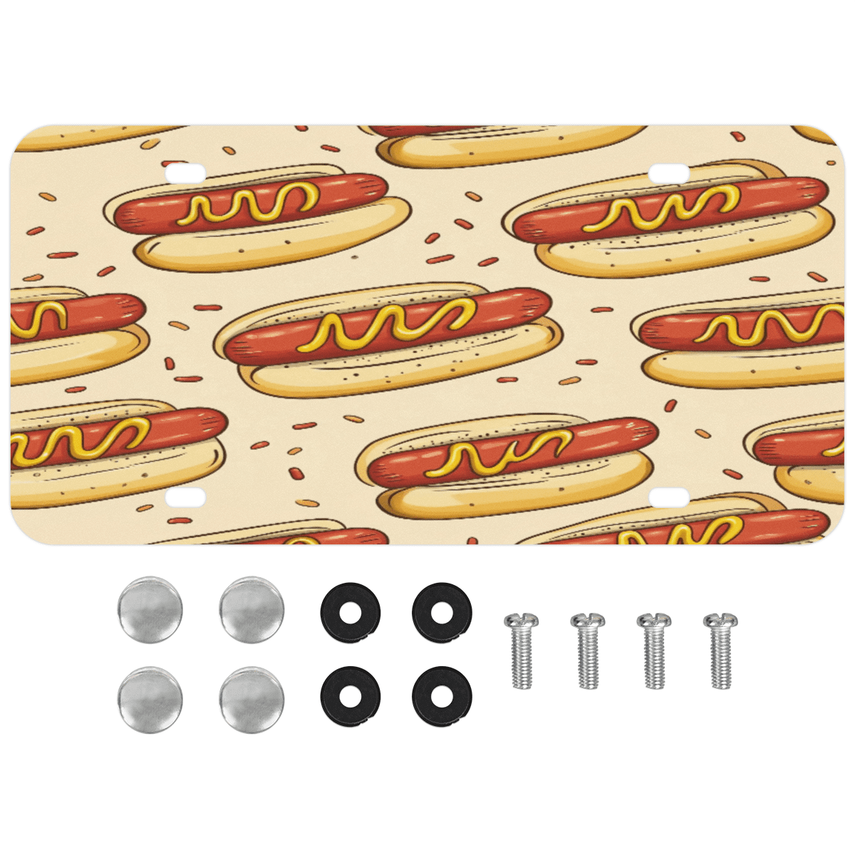 ADECORIVY Hot Dogs Front License Plate, Cute Foods Novelty Vanity Tag ...