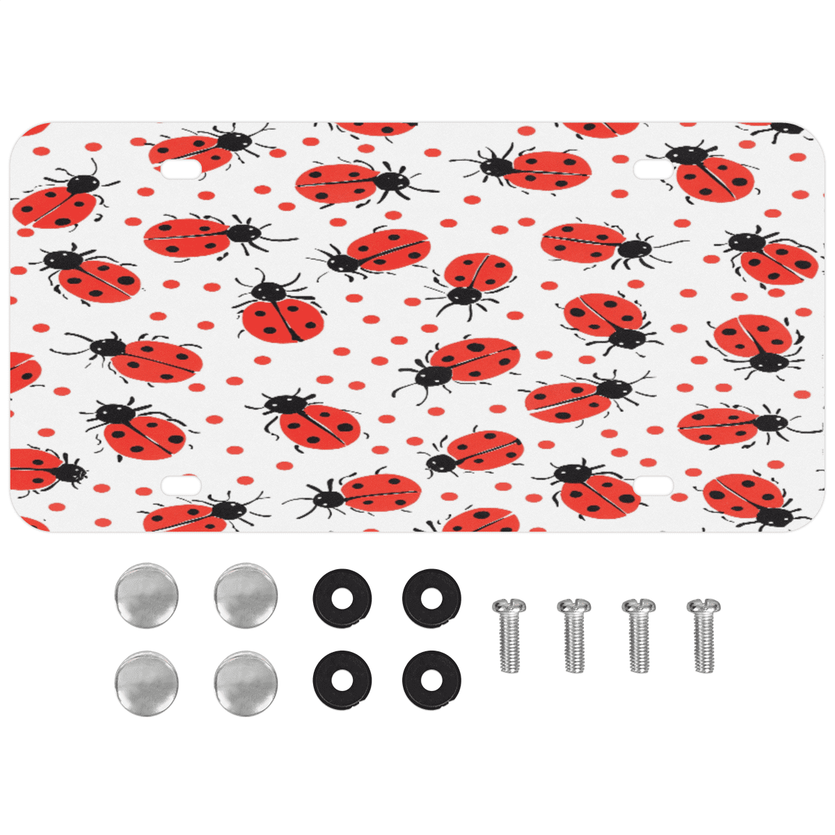 ADECORIVY Ladybugs Pattern License Plate, Aluminum Decorative Novelty ...