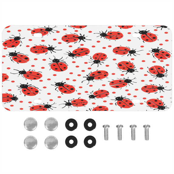 ADECORIVY Ladybugs Pattern License Plate, Aluminum Decorative Novelty ...