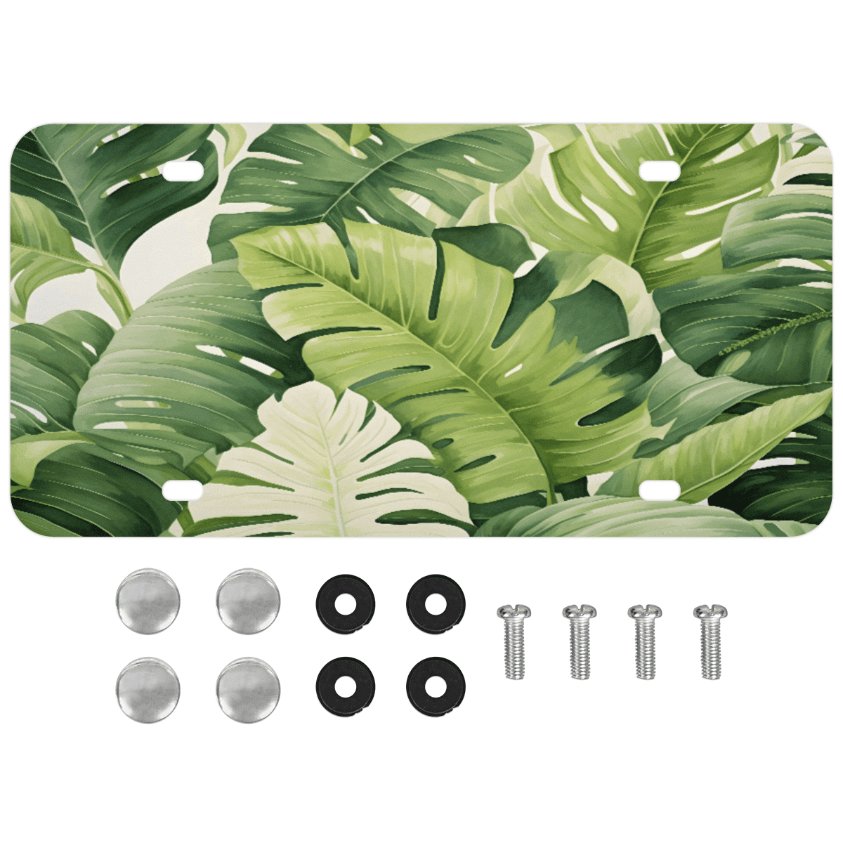 ADECORIVY Leaves Tropical License Plate, Aluminum Decorative Novelty ...