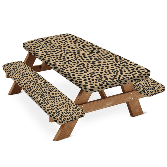 ADECORIVY Leopard Picnic Table Cover with Bench Covers, Waterproof ...