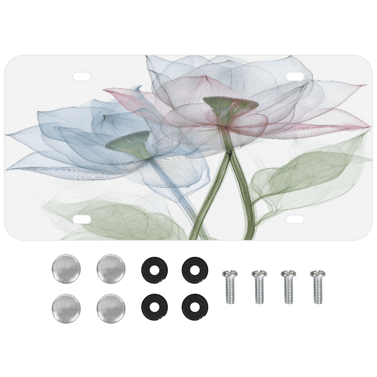 ADECORIVY Lotus Flowers Front License Plate, Blue Pink Green Novelty ...