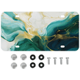 ADECORIVY Marble Green License Plate, Aluminum Decorative Novelty ...