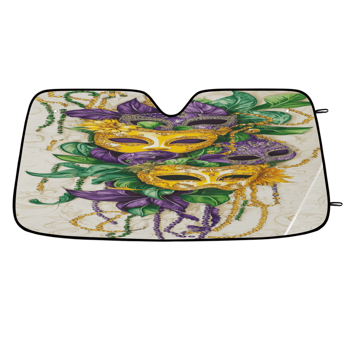 ADECORIVY Mardi Gras Carnival Mask Car Windshield Sun Shade, Front ...