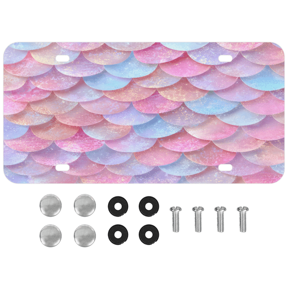 ADECORIVY Mermaid Front License Plate, Fish Scale Novelty Vanity Tag ...