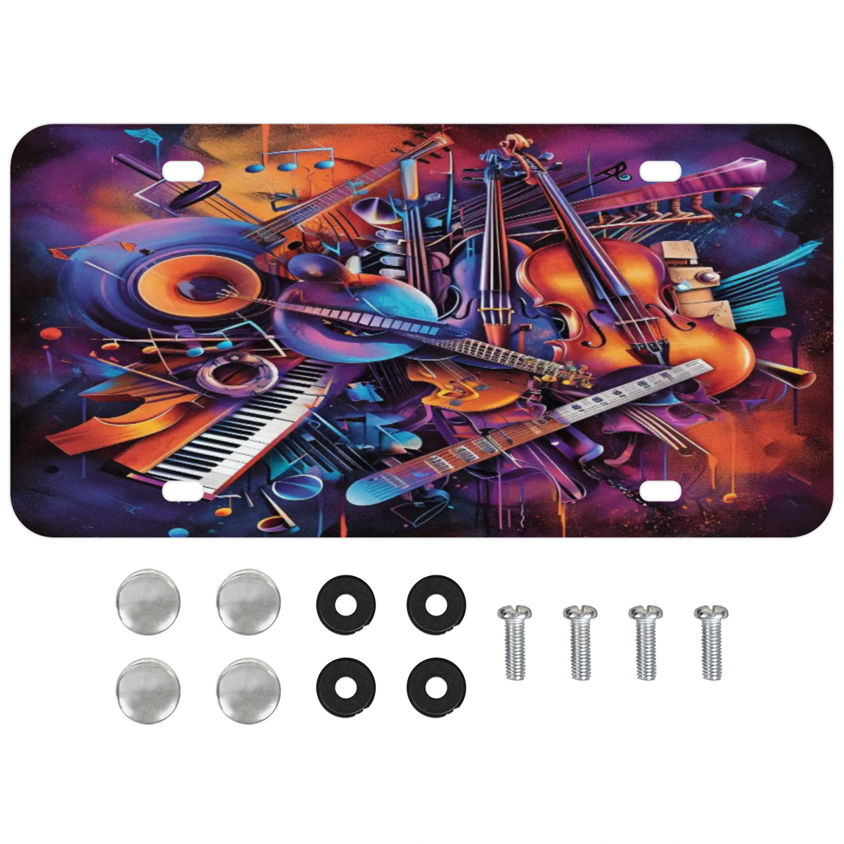 ADECORIVY Musical Instruments Front License Plate, Novelty Vanity Tag ...