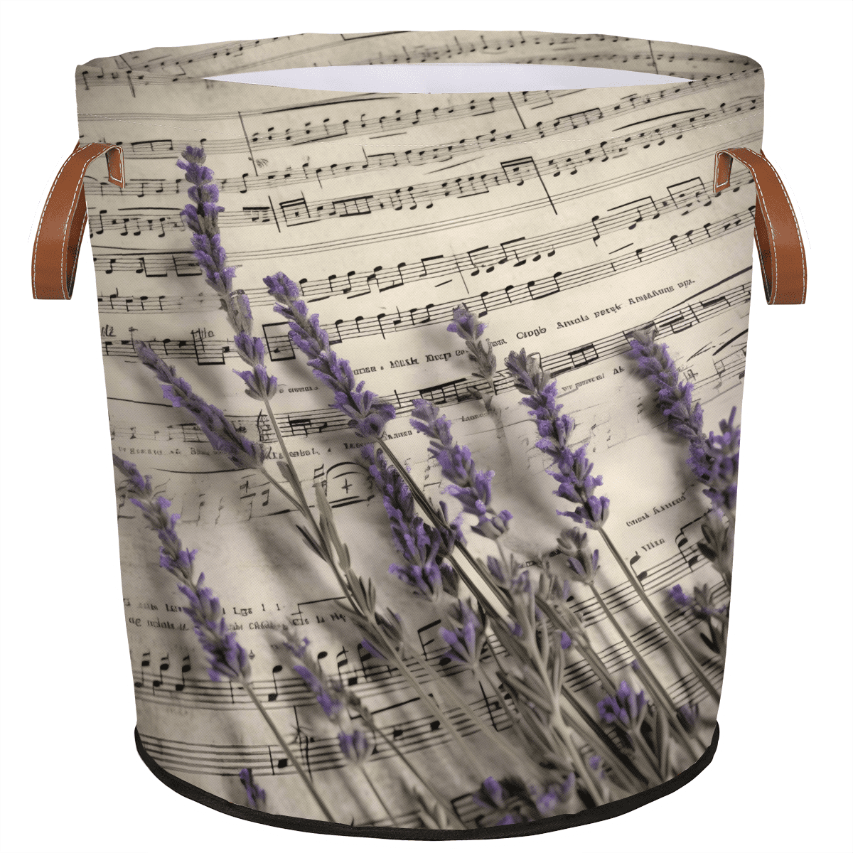 ADECORIVY Musical Note Lavender Flower Laundry Hamper, Foldable Dirty ...