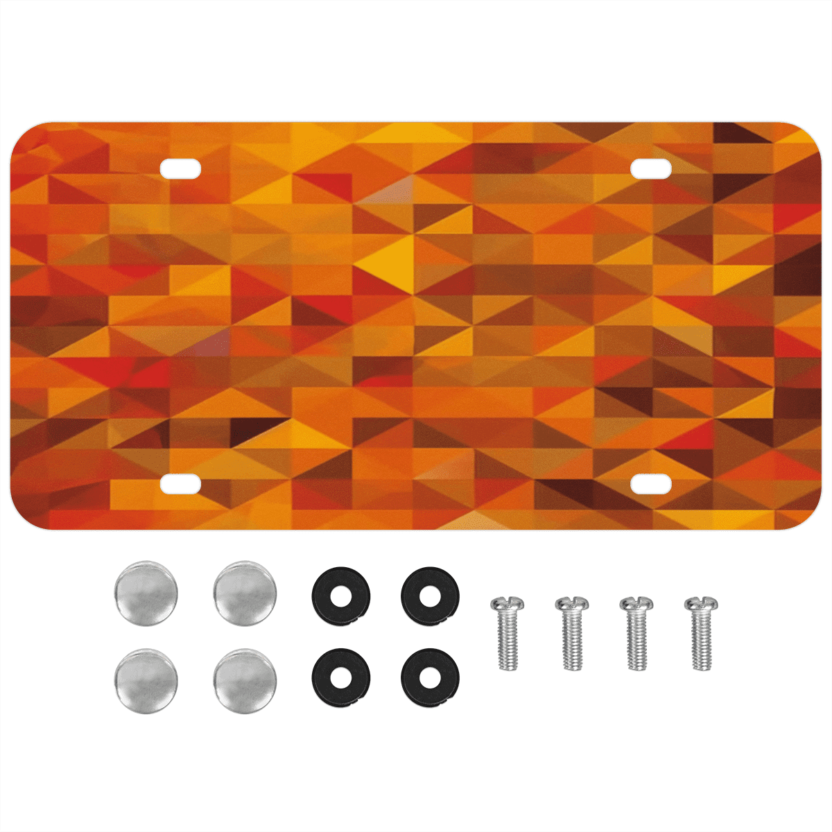 ADECORIVY Orange Triangle Mosaic Shapes License Plate, Aluminum ...