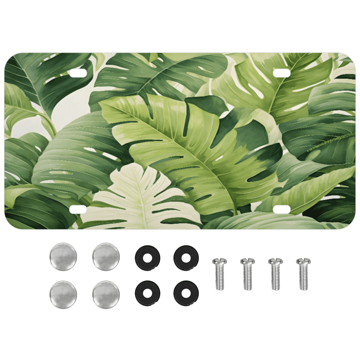 ADECORIVY Palm Leaves Front License Plate, Tropical Floral Novelty ...