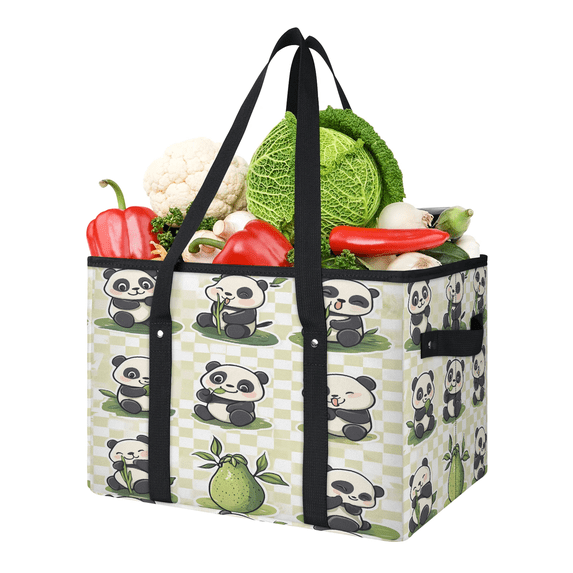ADECORIVY Panda Reusable Grocery Bags, Foldable Reusable Shopping Bags ...