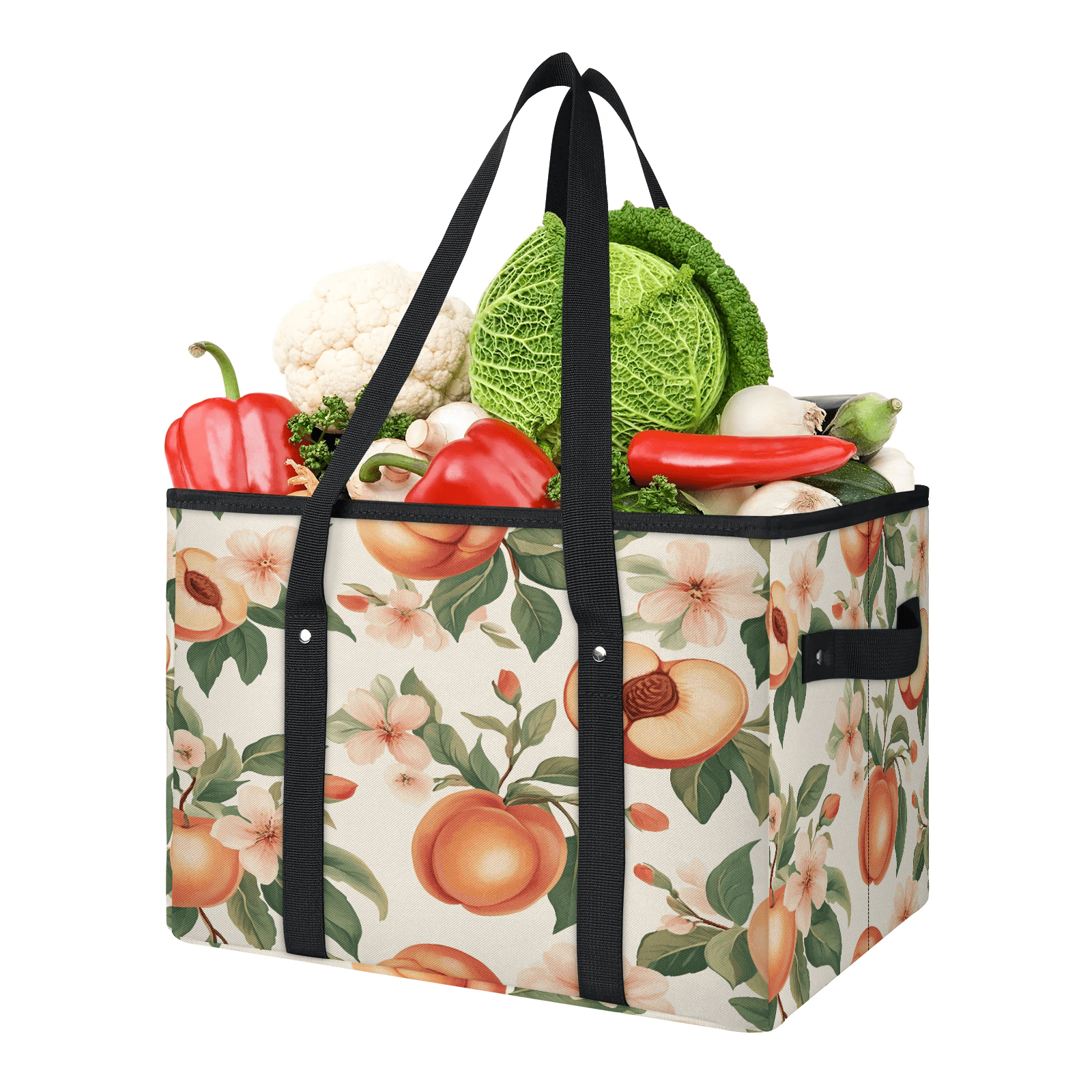 ADECORIVY Peache Reusable Grocery Bags, Foldable Reusable Shopping Bags ...