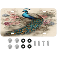 ADECORIVY Peacock Branch Flower License Plate, Aluminum Decorative ...