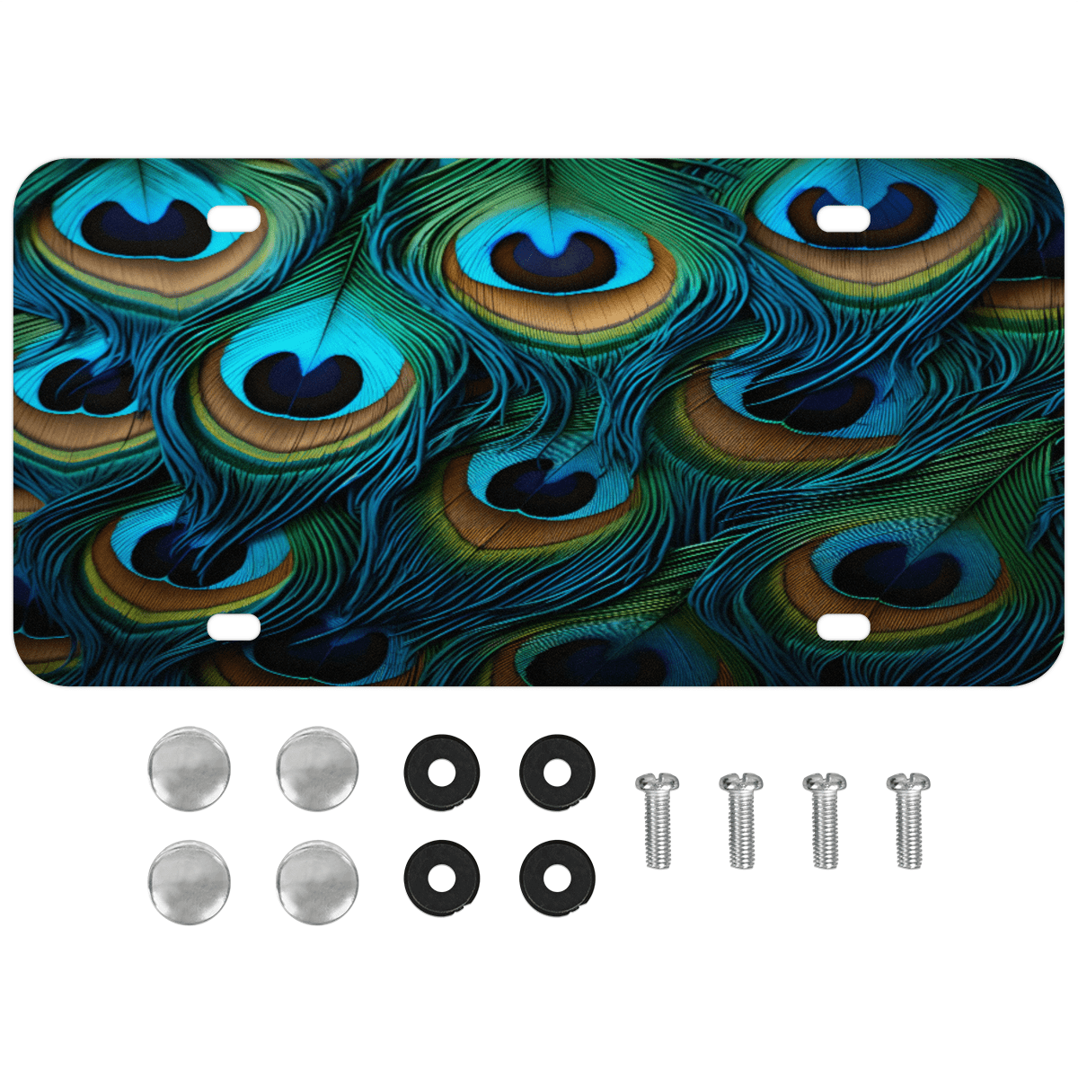 ADECORIVY Peacock Feather Green License Plate, Aluminum Decorative ...