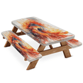 ADECORIVY Phoenix Bird Watercolor Picnic Table Cover with Bench Covers ...