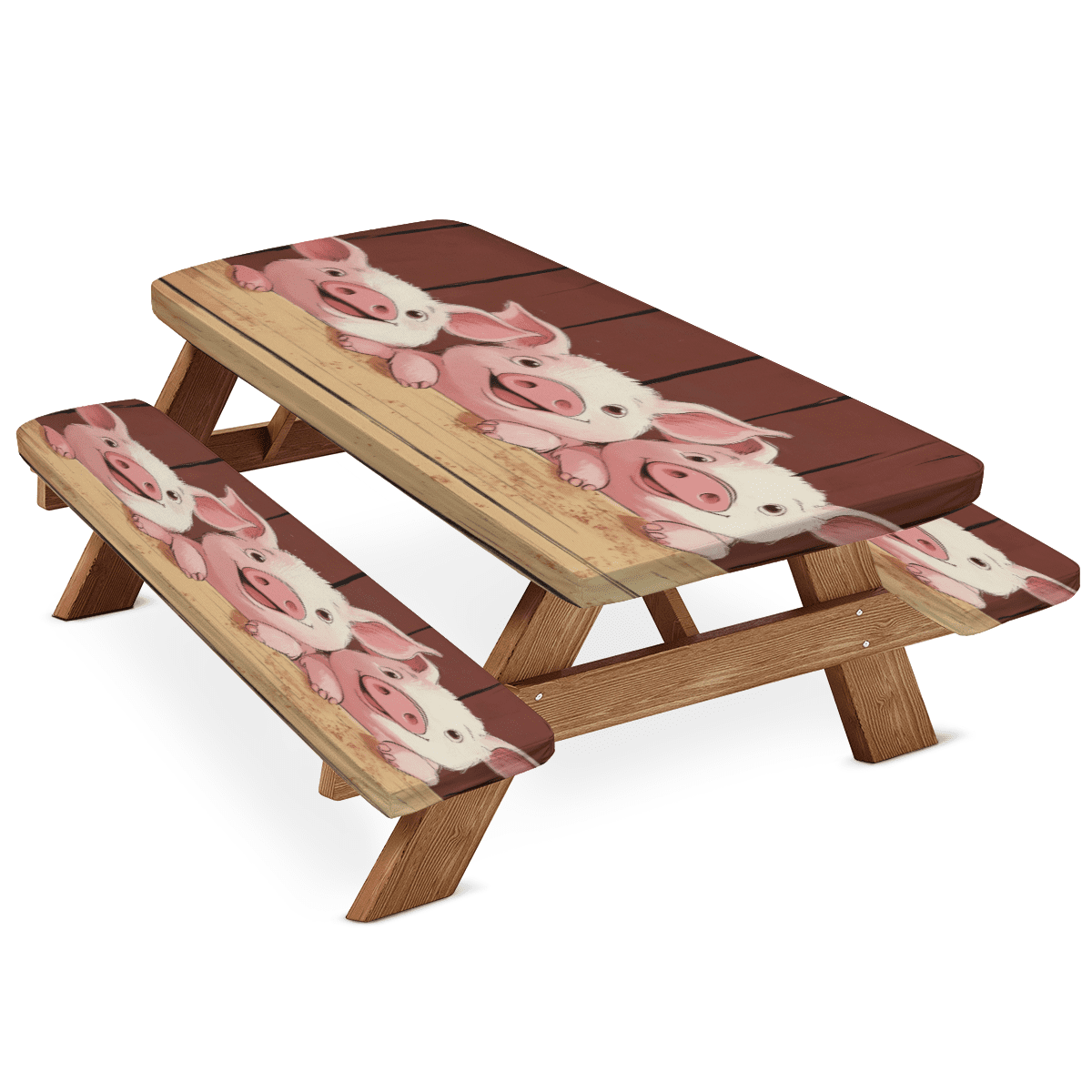 ADECORIVY Pink Pig Picnic Table Cover with Bench Covers, Waterproof ...