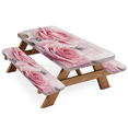 ADECORIVY Pink Roses Picnic Table Cover with Bench Covers, Waterproof ...