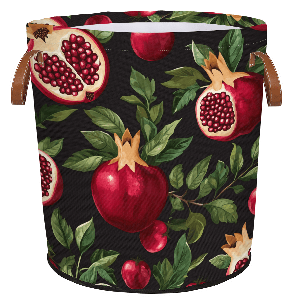 ADECORIVY Pomegranate Flowers Leaves Laundry Basket, Foldable Laundry ...