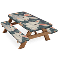 ADECORIVY Rabbit Spring Summer Easter Picnic Table Cover with Bench ...