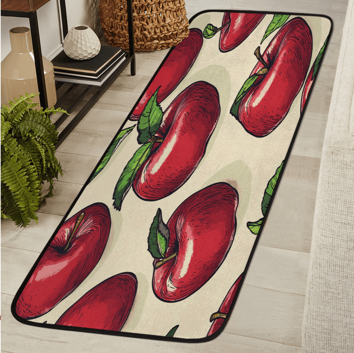 ADECORIVY Red Fruit Apples Runner Rug 2x6 Washable Runner for Hallway ...